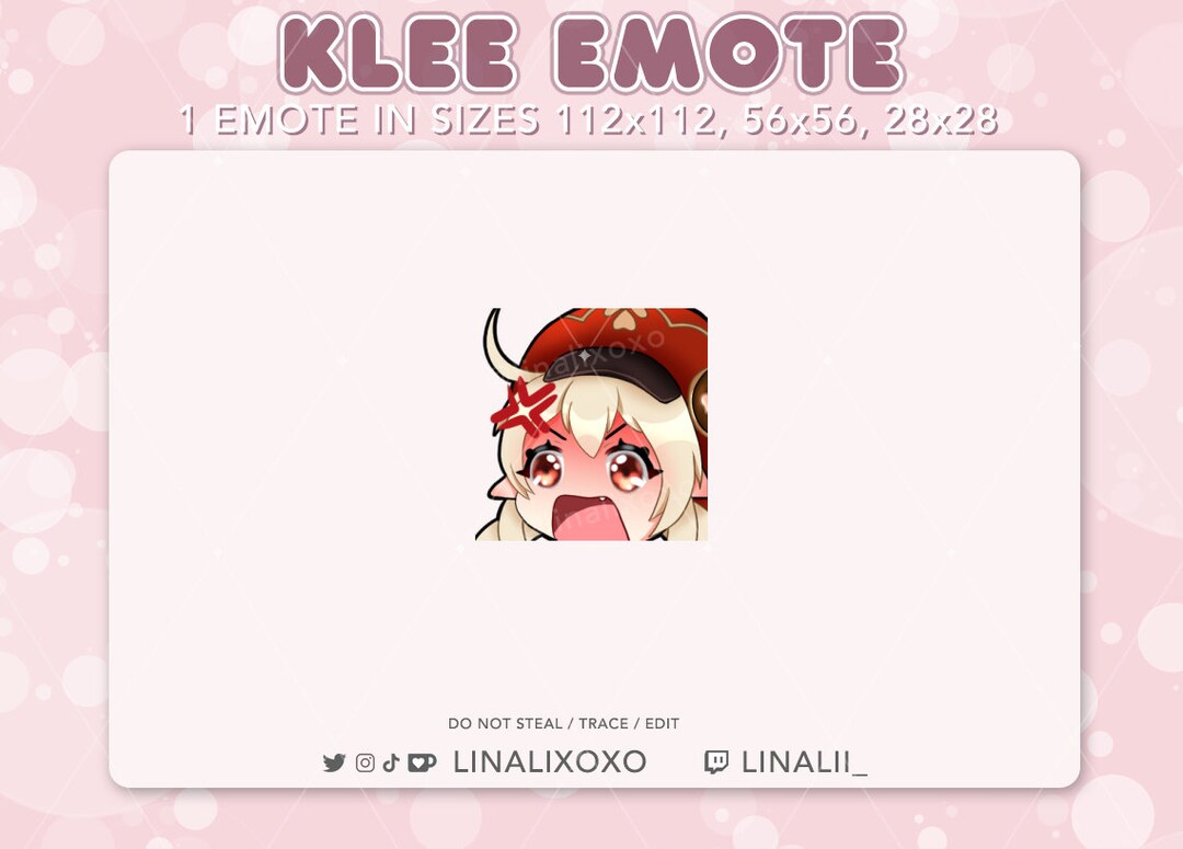 Angry Rage Mad Genshin Impact Klee Emote Cute Chibi Twitch Streamer ...