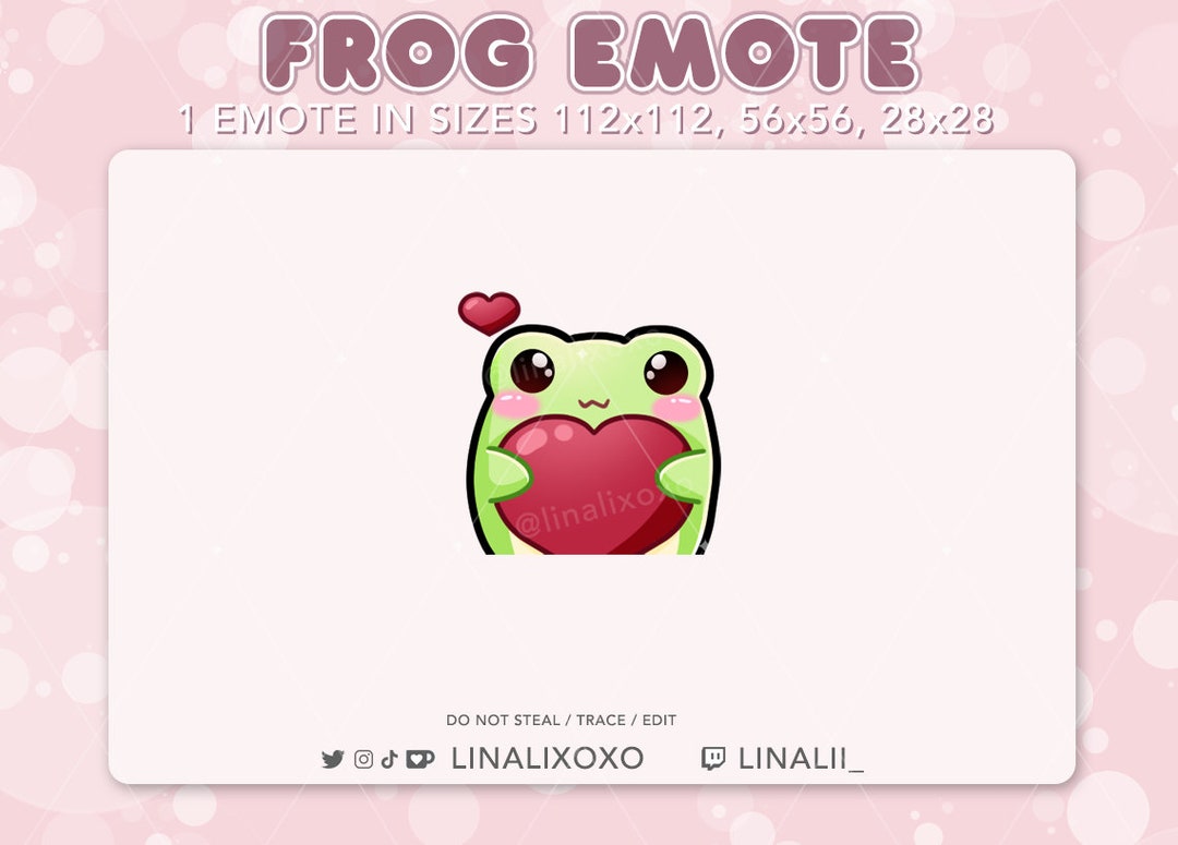 Love Heart Cute Frog Emote Cute Chibi Twitch Streamer Discord Emotes - Etsy