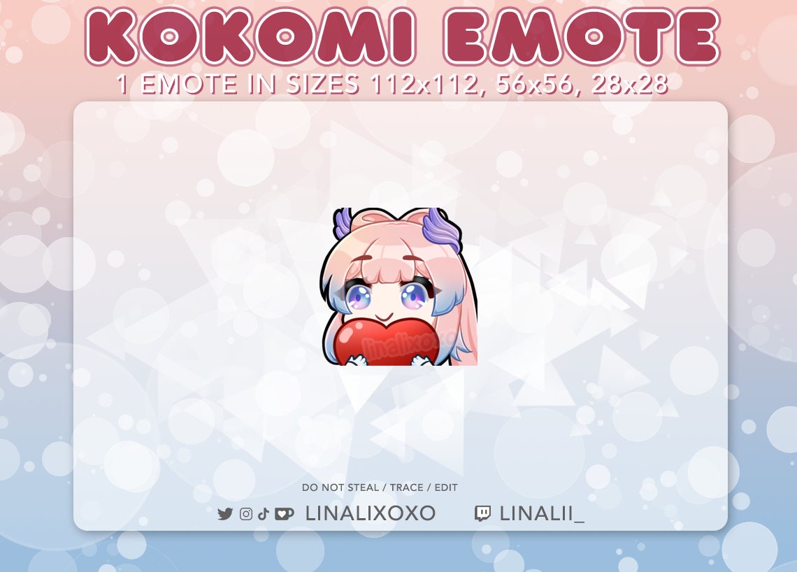Love Heart Genshin Impact Kokomi Emote Cute Chibi Twitch - Etsy