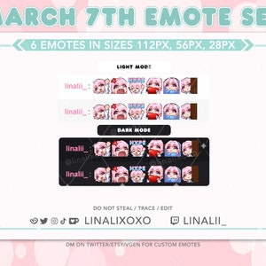 Honkai Star Rail March 7th Emote Set Pack | Cute Chibi Twitch Streamer ...
