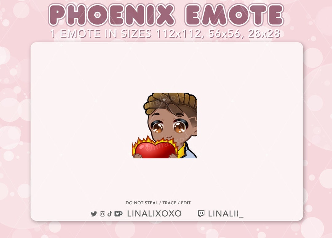 Love Heart Fire Heart Valorant Phoenix Emote | Cute Chibi Twitch ...