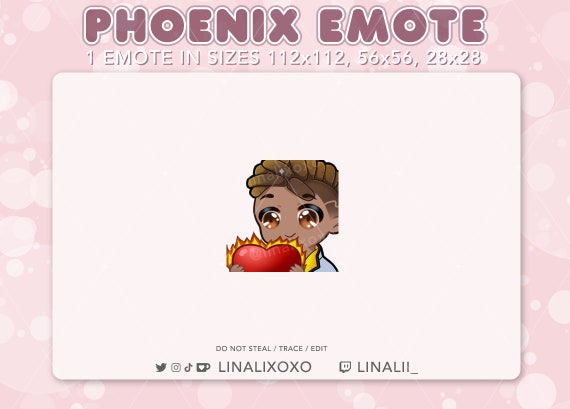 Love Heart Fire Heart Valorant Phoenix Emote Cute Chibi - Etsy