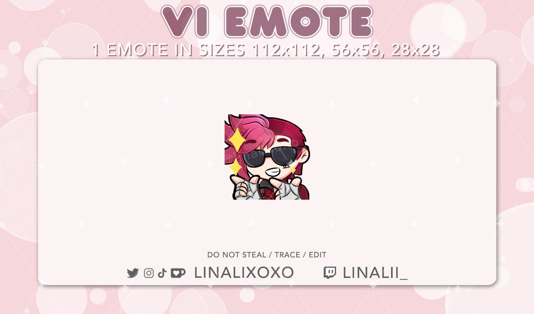 Cool Arcane League of Legends Vi Emote Cute Chibi Twitch Streamer ...