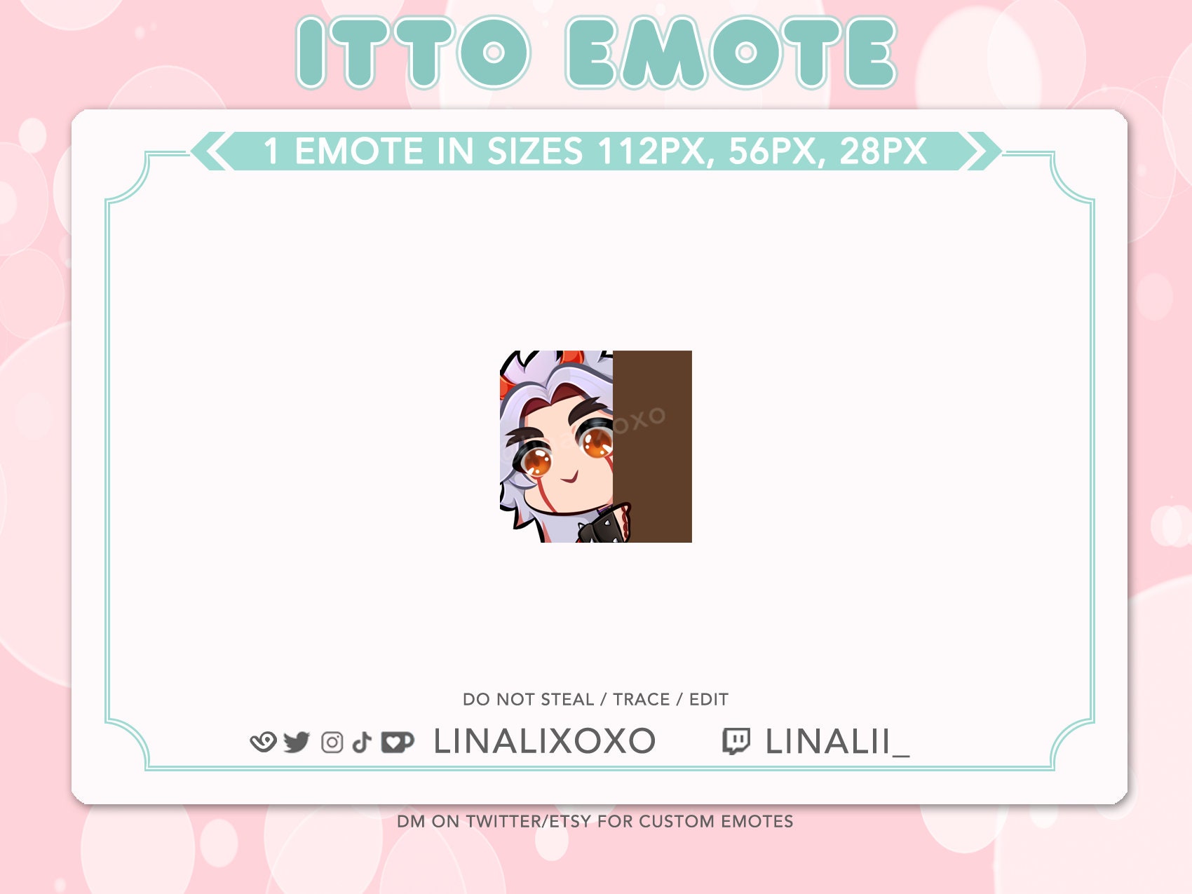 Lurk Peek Hide Genshin Impact Arataki Itto Emote Cute Chibi Twitch ...