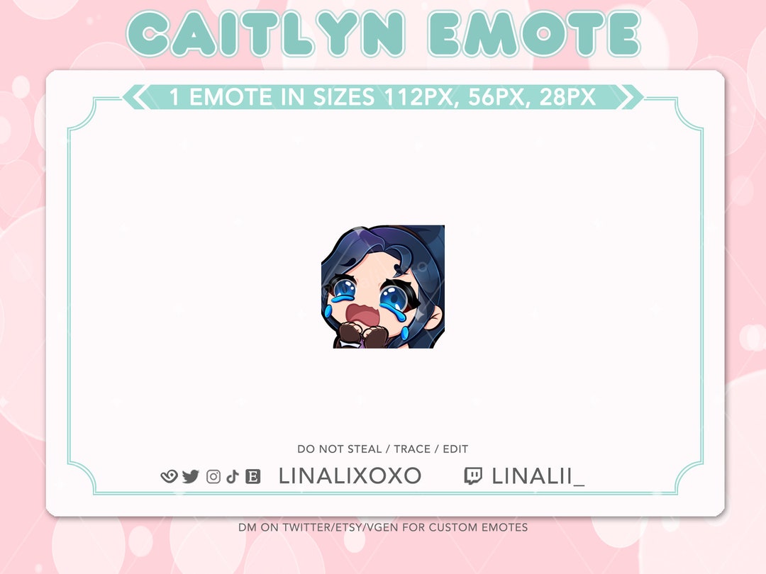 Sad Cry Upset Tears Arcane League of Legends Caitlyn Emote | Cute Chibi ...