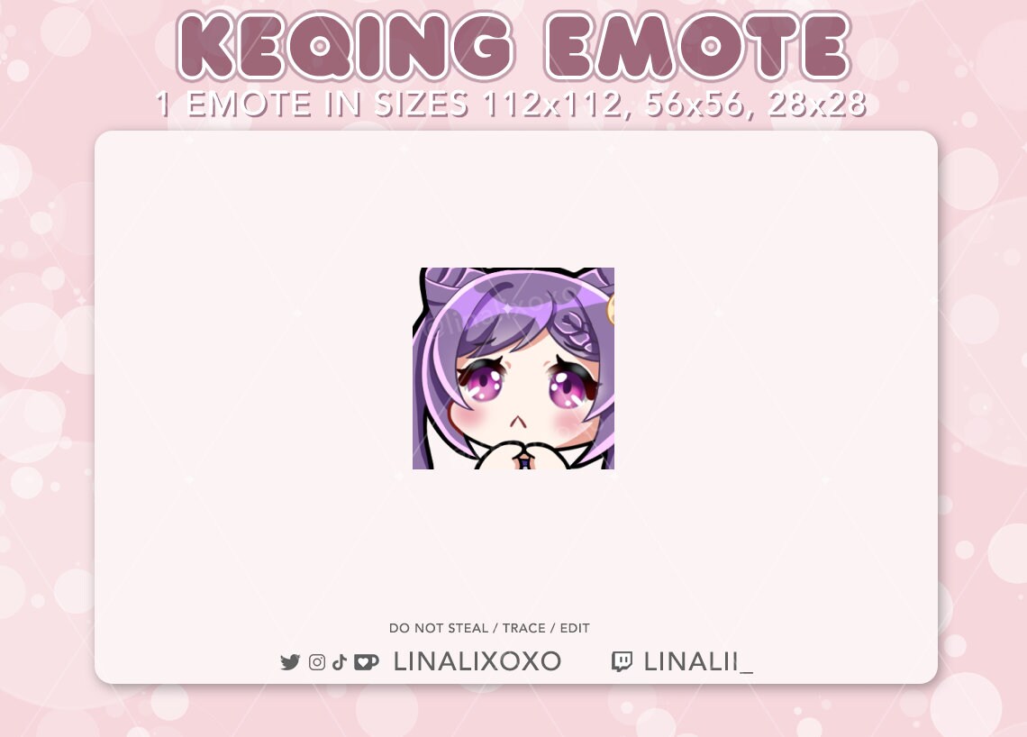 Shy Beg Plead Genshin Impact Keqing Emote Cute Chibi Twitch Streamer ...