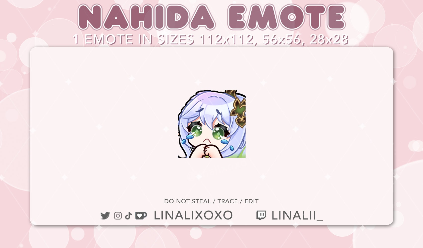 Sad Cry Pray Plead Beg Genshin Impact Nahida Emote Cute Chibi Twitch ...