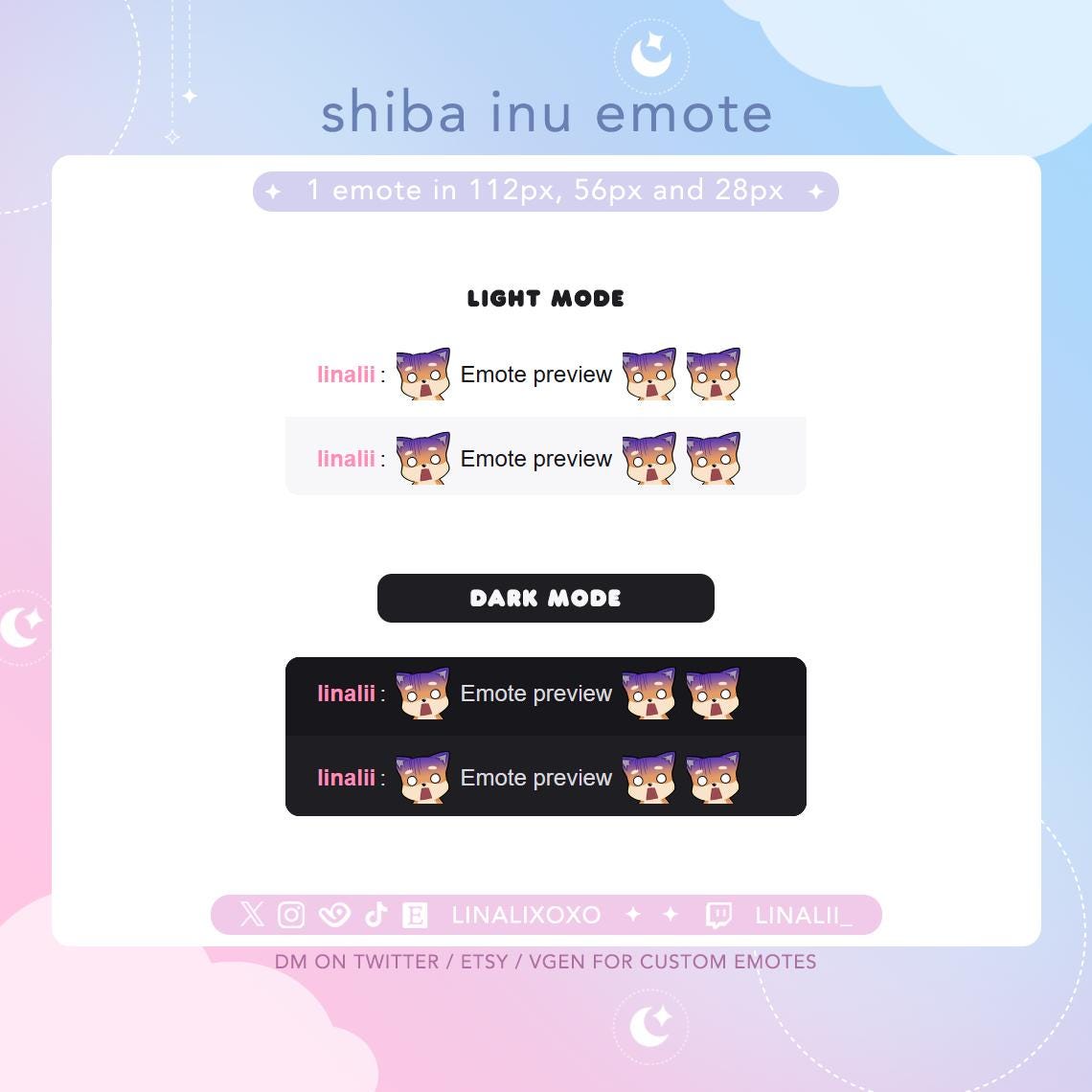 Shocked Scared Cute Shiba Inu Dog Emote | Cute Chibi Twitch Streamer ...