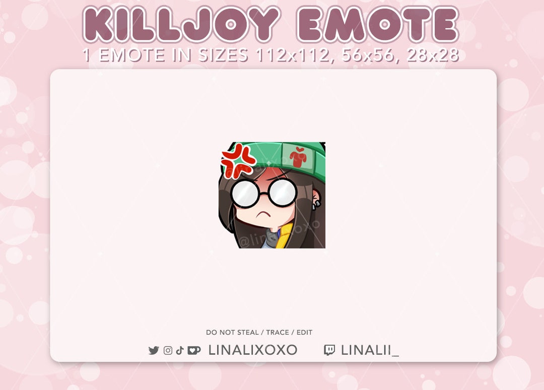 Angry Mad Valorant Killjoy Emote KJ | Cute Chibi Twitch Streamer ...