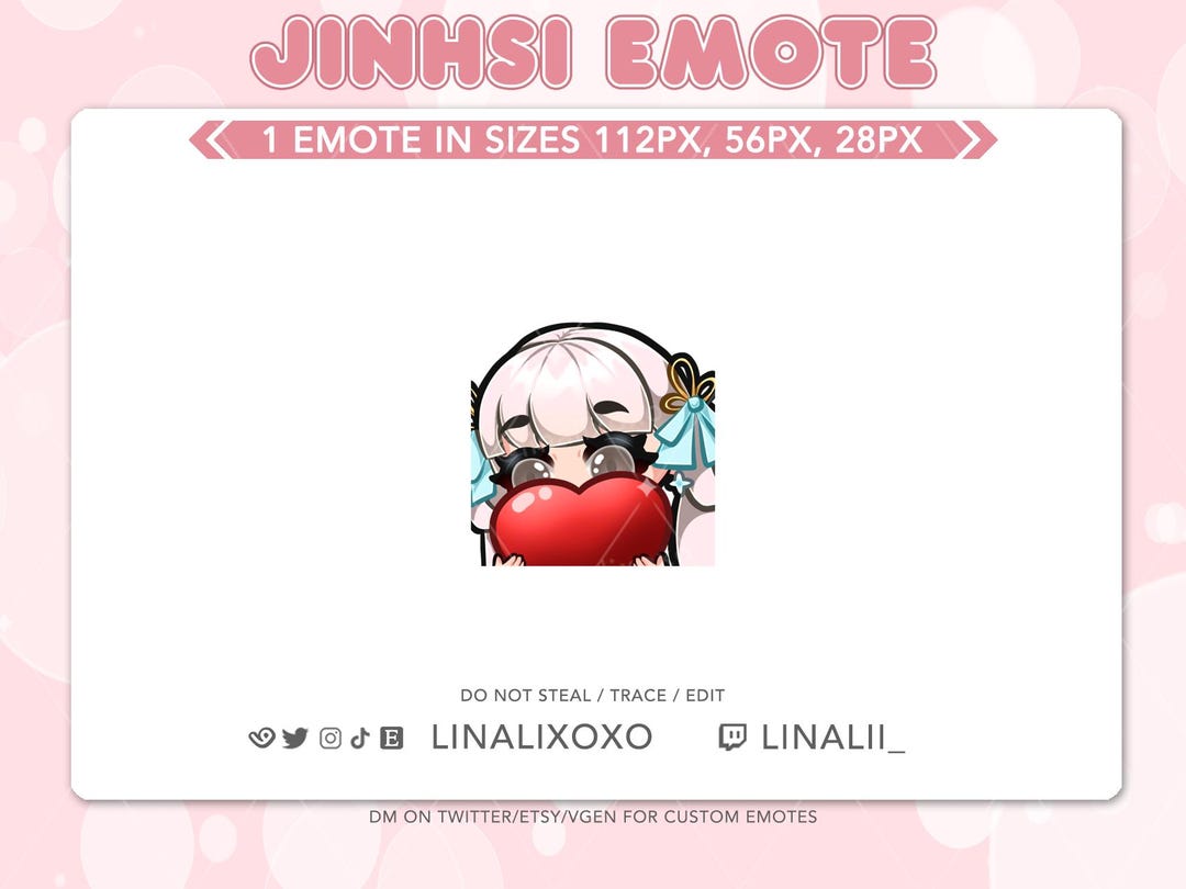 Love Heart Wuthering Waves Jinhsi Emote | Cute Chibi Twitch Streamer ...