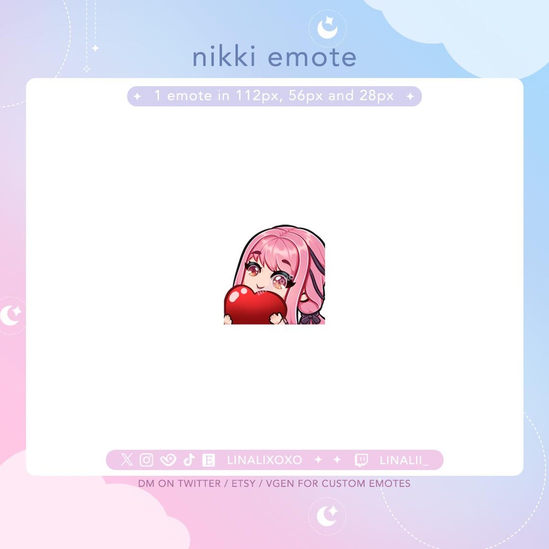 Love Heart Peek Infinity Nikki Nikki Emote Set Pack | Cute Chibi Twitch ...