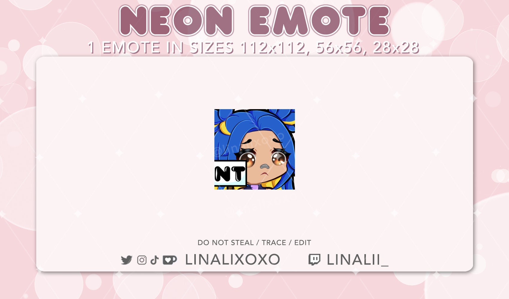 NT Nice Try Sad Valorant Neon Emote | Cute Chibi Twitch Streamer ...