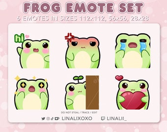 Hi Wave Cute Frog Emote Cute Chibi Twitch Streamer Discord Emotes - Etsy
