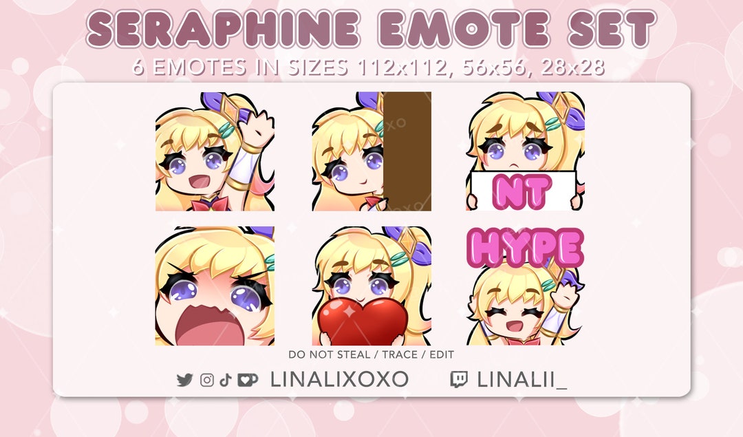 Lol League of Legends Wild Rift Star Guardian Seraphine Emote Set Pack ...