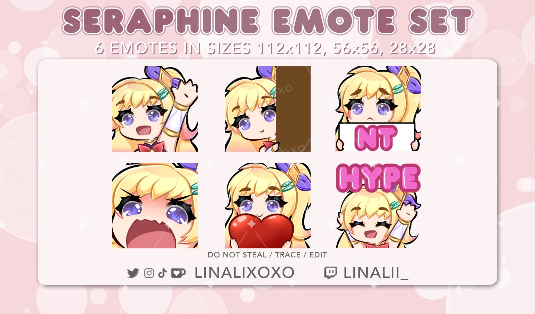 Lol League of Legends Wild Rift Star Guardian Seraphine Emote Set Pack ...