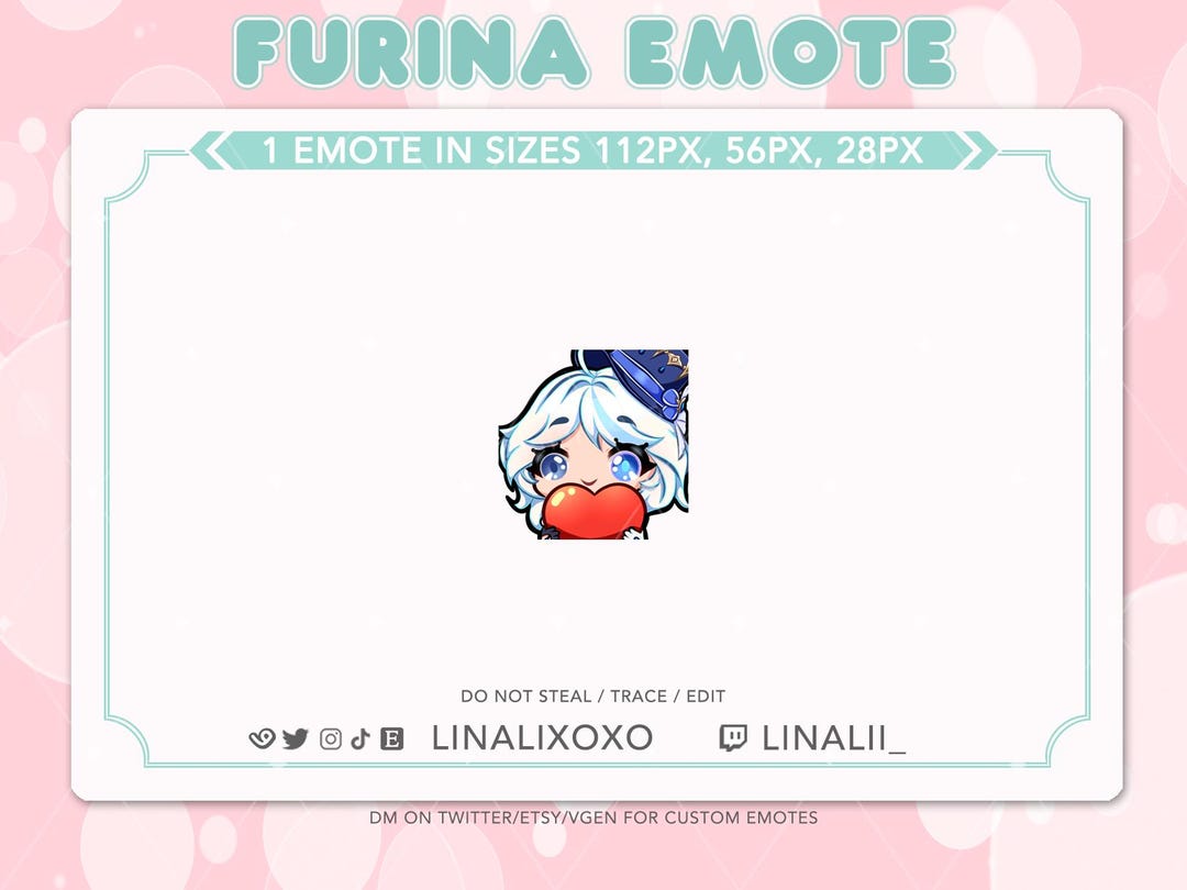 Love Heart Genshin Impact Furina Emote | Cute Chibi Twitch Streamer ...