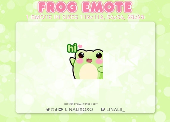 Hi Wave Cute Frog Emote Cute Chibi Twitch Streamer Discord - Etsy
