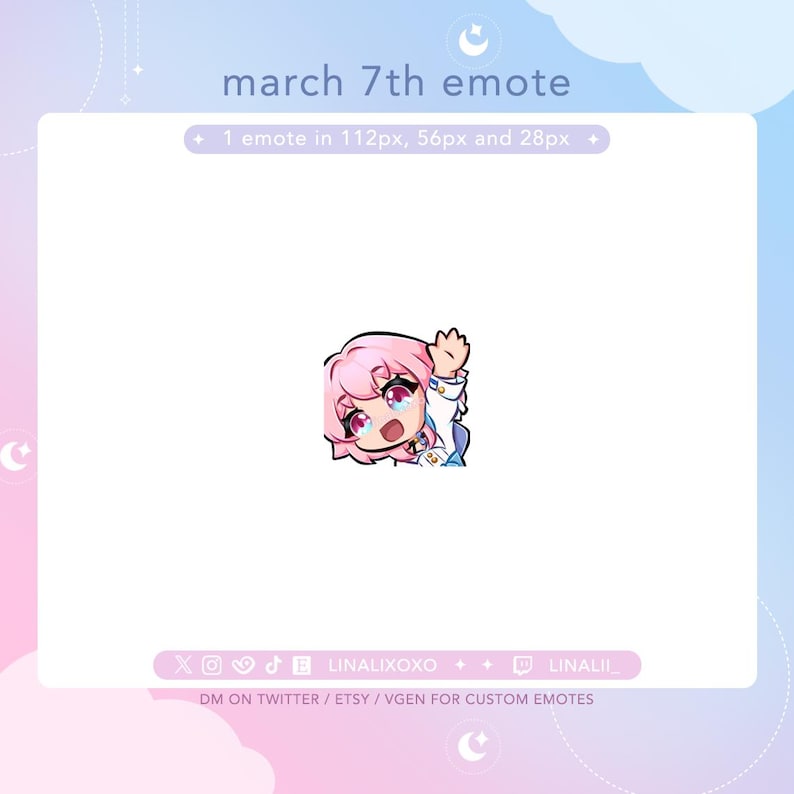 Hi Hello Wave Honkai Star Rail March 7th Emote | Cute Chibi Twitch ...