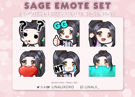Valorant Sage Emote Set Pack Cute Chibi Twitch Streamer - Etsy UK