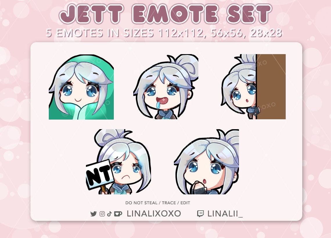 Valorant Jett Emote Set Pack Cute Chibi Twitch Streamer - Etsy Sweden