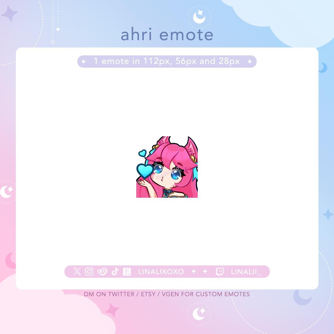Love Heart Kiss Lol League of Legends Spirit Blossom Ahri Emote | Cute ...