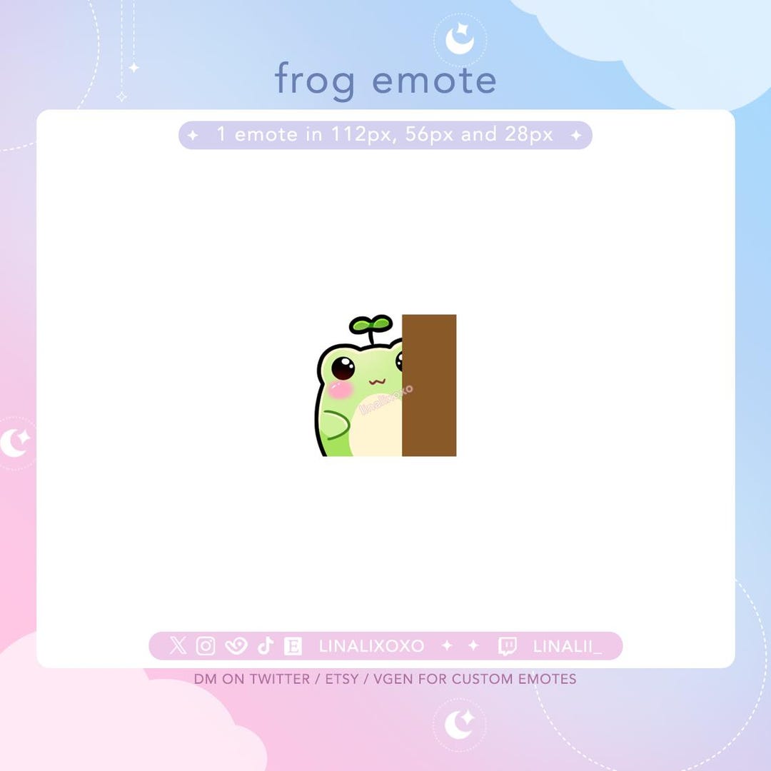 Lurk Peek Hide Cute Frog Emote | Cute Chibi Twitch Streamer Discord ...