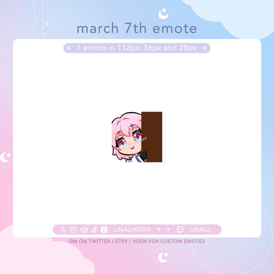 Lurk Hide Peek Honkai Star Rail March 7th Emote | Cute Chibi Twitch ...