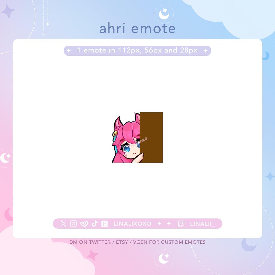 Lurk Peek Wall Lol League of Legends Spirit Blossom Ahri Emote | Cute ...