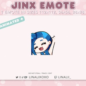 Animated Hi Wave Waving Hello Arcane League of Legends Jinx Emote Cute ...