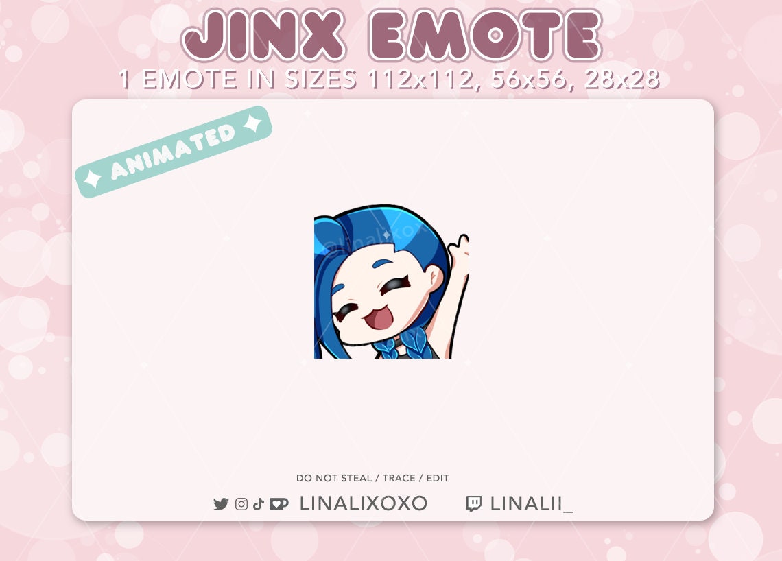 Animated Hi Wave Waving Hello Arcane League of Legends Jinx Emote Cute ...