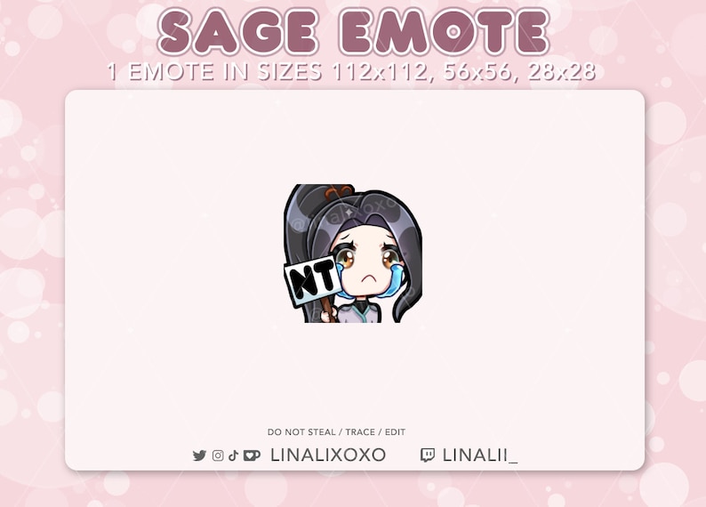 NT Nice Try Sad Valorant Sage Emote Cute Chibi Twitch - Etsy Hong Kong