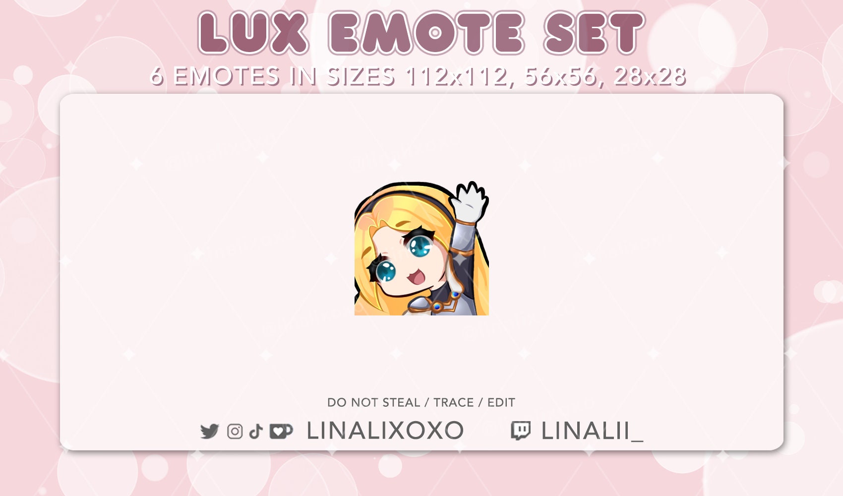 Hi Wave Hello Lol League of Legends Lux Emote Cute Chibi Twitch ...