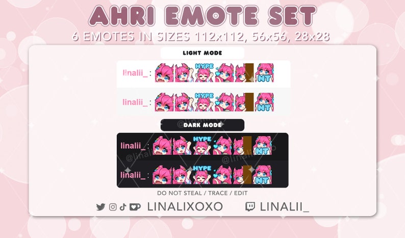 LoL League of Legends Spirit Blossom Ahri Emote Set Pack / Cute Chibi ...