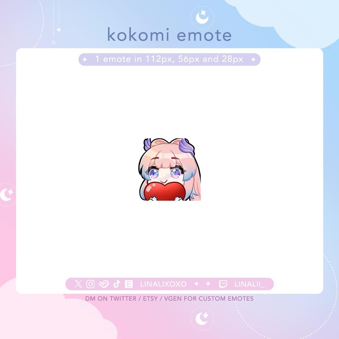 Love Heart Genshin Impact Kokomi Emote | Cute Chibi Twitch Streamer ...