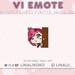 Arcane League of Legends Vi Emote Set Pack Cute Chibi Twitch Streamer ...