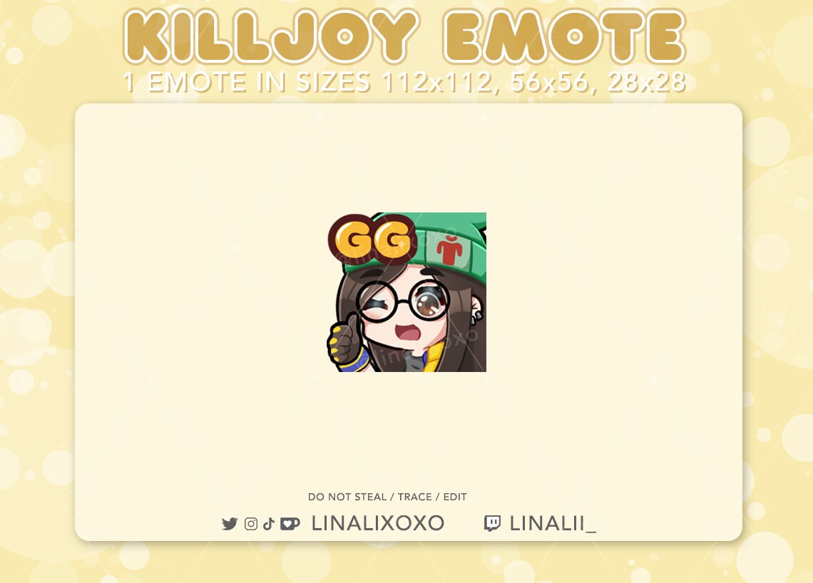 GG Good Game KJ Valorant Killjoy Emote Cute Chibi Twitch - Etsy