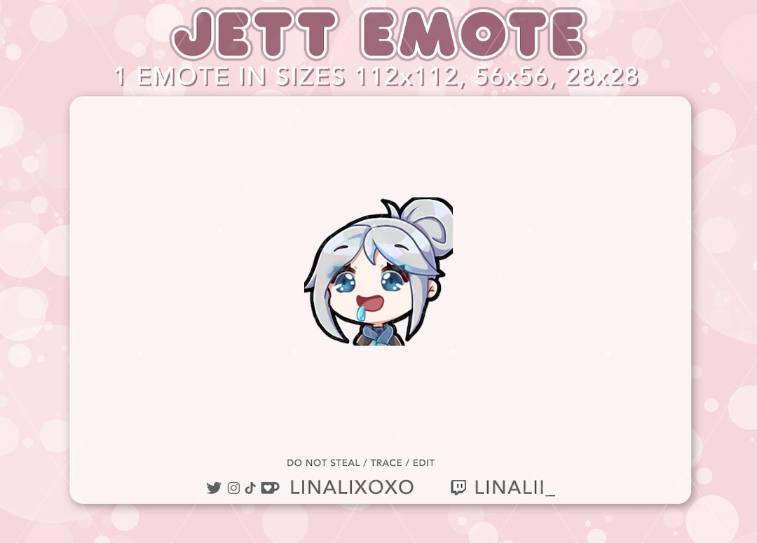 Drool Stare Hungry Valorant Jett Emote | Cute Chibi Twitch Streamer ...