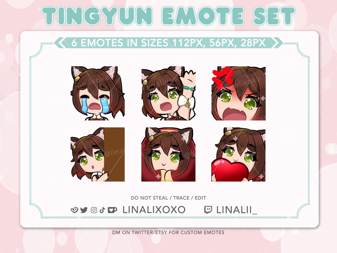 Honkai Star Rail Tingyun Emote Set Pack | Cute Chibi Twitch Streamer ...