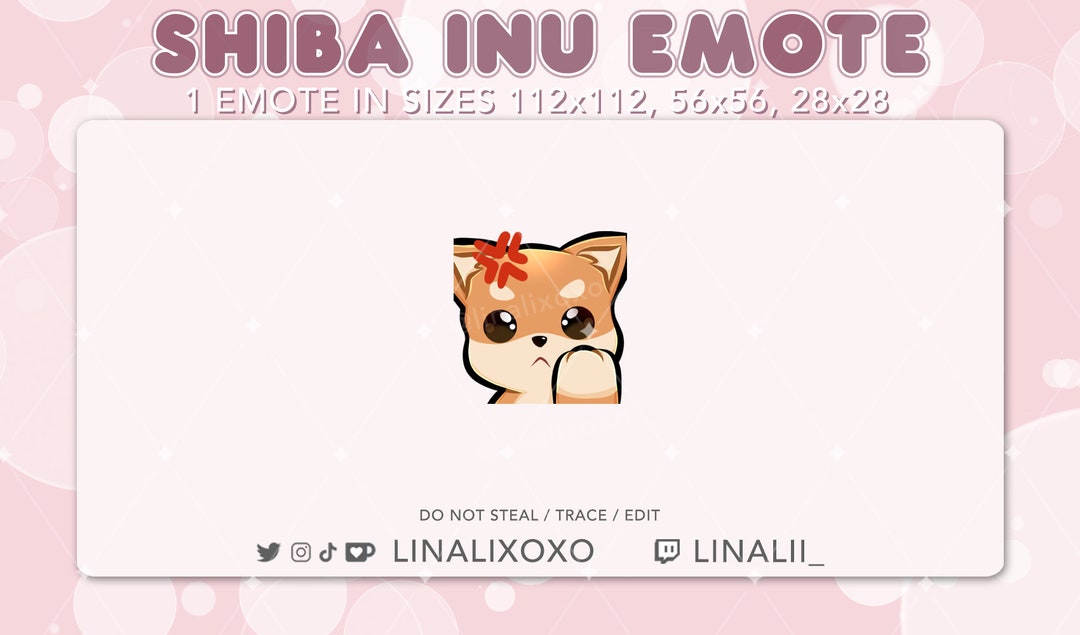 Angry Mad Cute Shiba Inu Dog Emote | Cute Chibi Twitch Streamer Discord ...