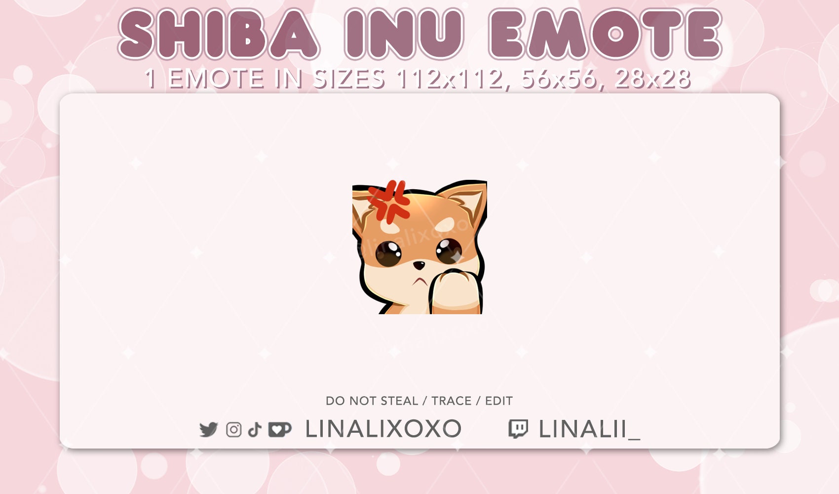 Angry Mad Cute Shiba Inu Dog Emote | Cute Chibi Twitch Streamer Discord ...