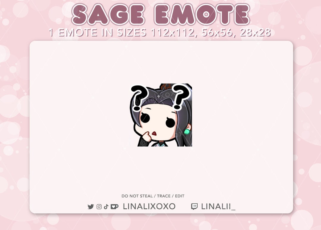 Blank Confused Clueless Valorant Sage Emote Cute Chibi Twitch Streamer ...