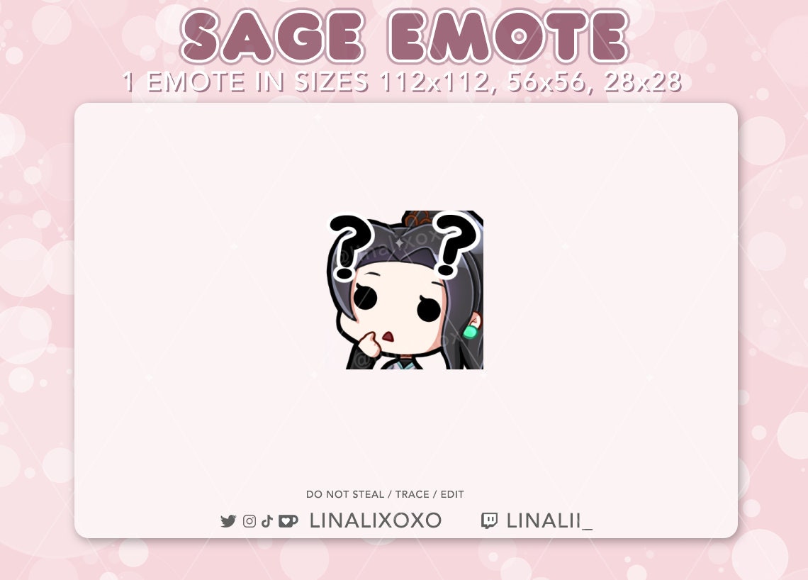 Blank Confused Clueless Valorant Sage Emote | Cute Chibi Twitch ...