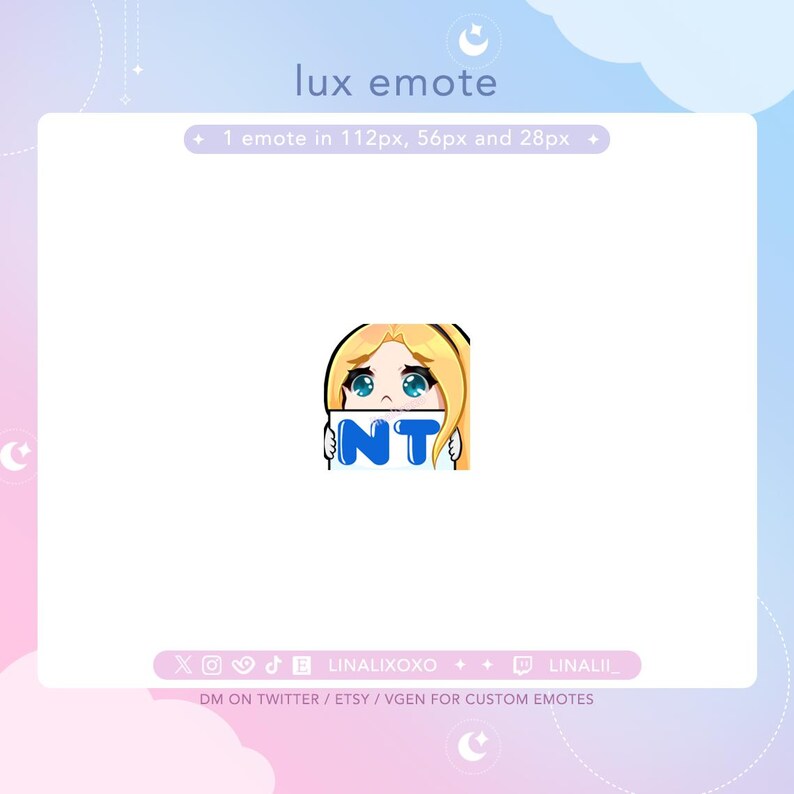 NT Nice Try Sad Lol League of Legends Lux Emote | Cute Chibi Twitch ...