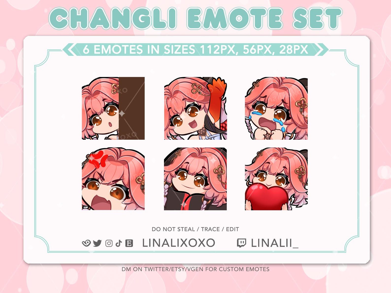 Wuthering Waves Changli Emote Set Pack | Cute Chibi Twitch Streamer ...