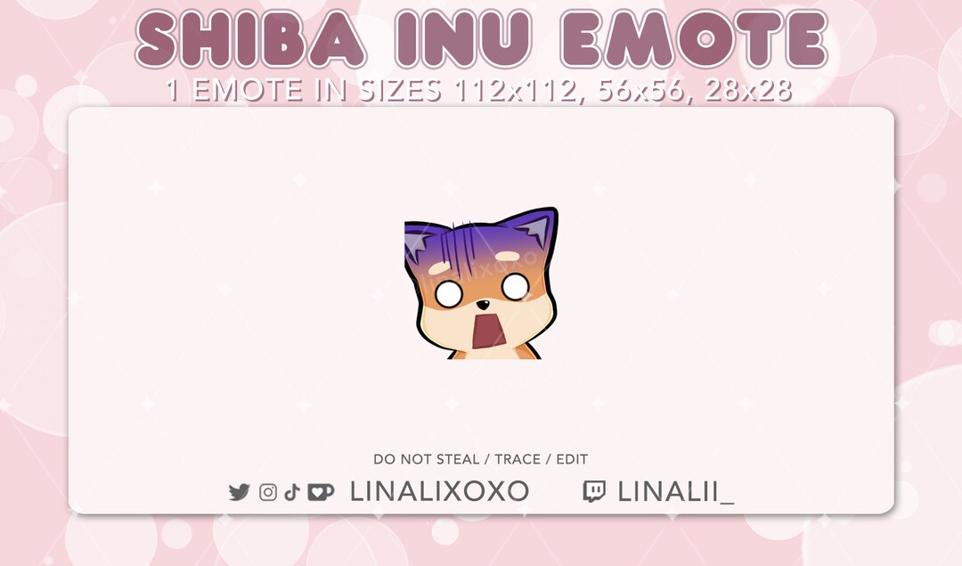 Shocked Scared Cute Shiba Inu Dog Emote | Cute Chibi Twitch Streamer ...
