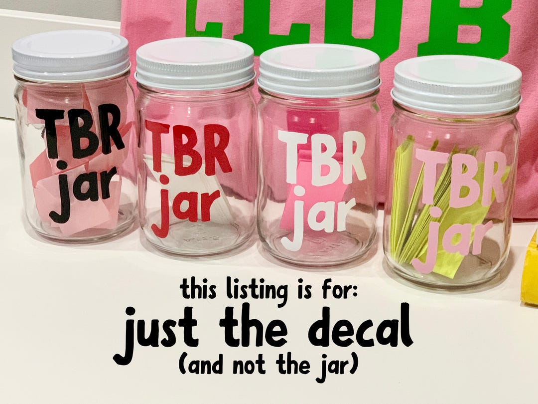 TBR Jar Decal to Be Read Lettering Glass Jar Book Accessory Reading ...