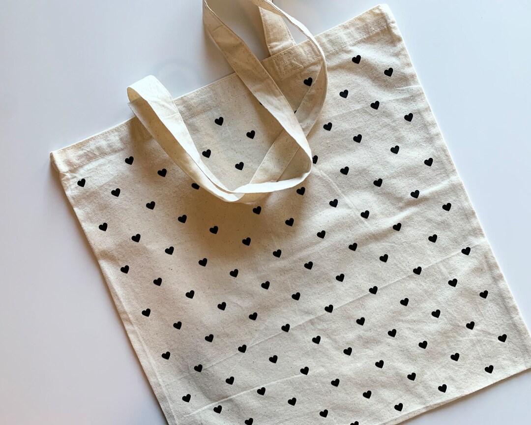 Black Heart Tote Bag Mini Black Hearts Tote Bag Trendy Tote - Etsy