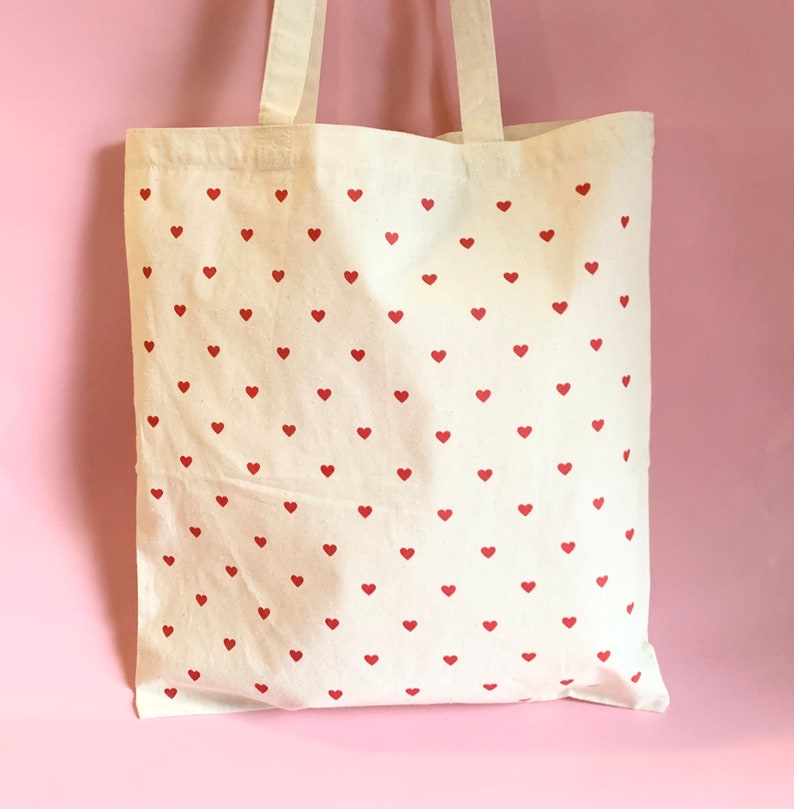 Heart Tote Bag Tote Bag Red Hearts Trendy Tote Bag Red - Etsy