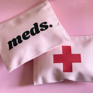 First Aid Pouch Pink First Aid Kit Girly Red Cross First Aid Bag Pink ...