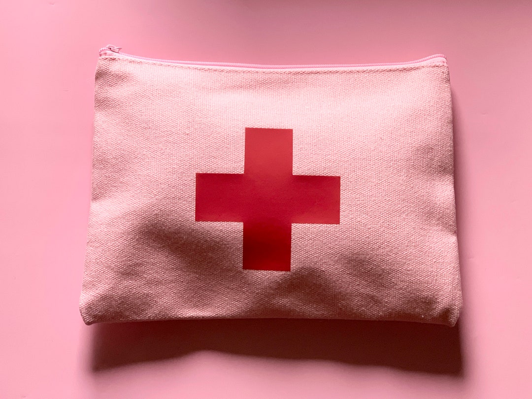 First Aid Pouch Pink First Aid Kit Girly Red Cross First Aid Bag Pink ...